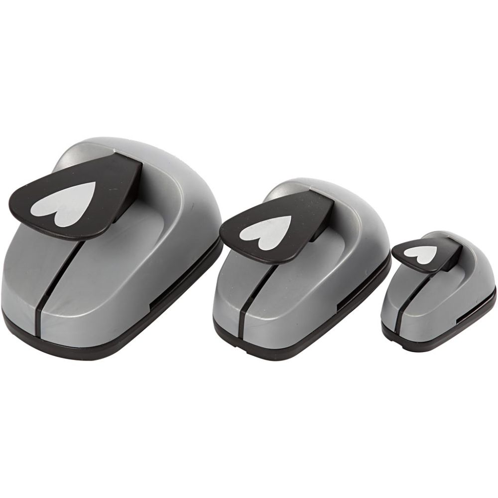 3-Piece Nested Tall Heart Craft Punch Set - 25/49/75mm Paper Punches f ...