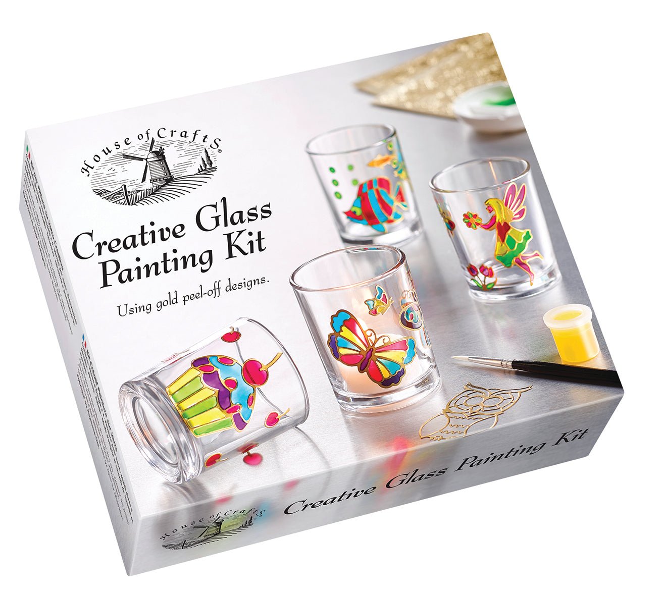 Creative Glass Painting Kit | Instructions Candle Glass Peel-Off Outli ...